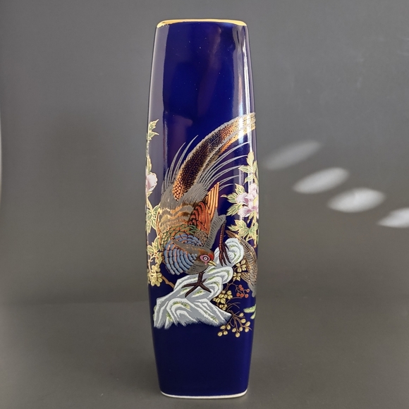 Interpur | Accents | Vintage Japanese Cobalt Blue Gold Pheasants ...